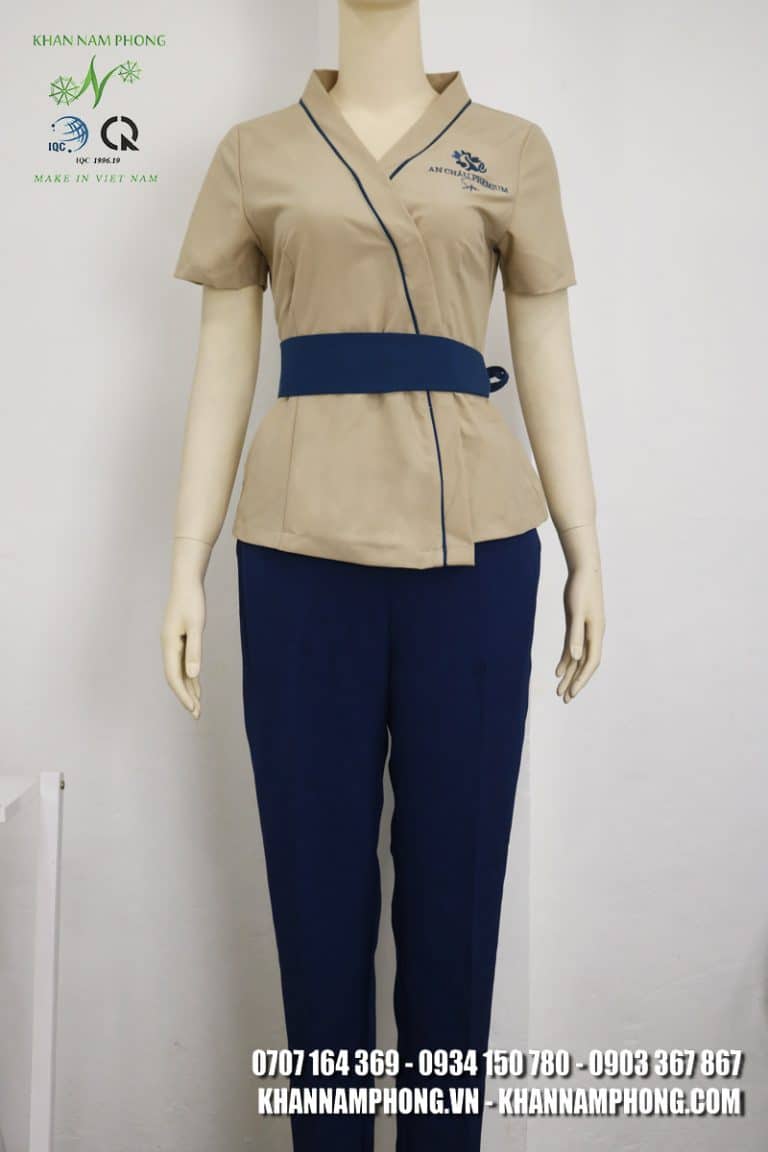 Quần Áo Đồng Phục Spa Nữ Cotton Nhật Thêu Logo An Châu Premium Spa ...