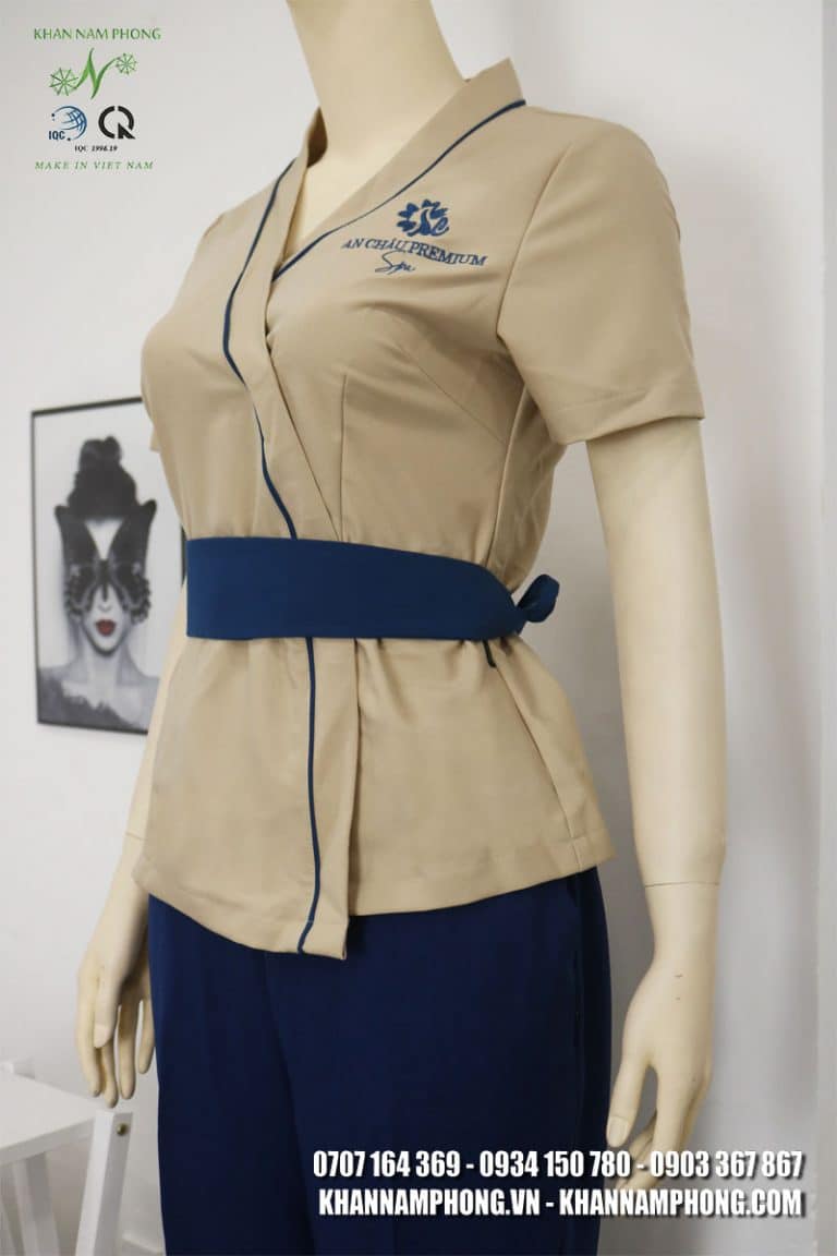 Quần Áo Đồng Phục Spa Nữ Cotton Nhật Thêu Logo An Châu Premium Spa ...